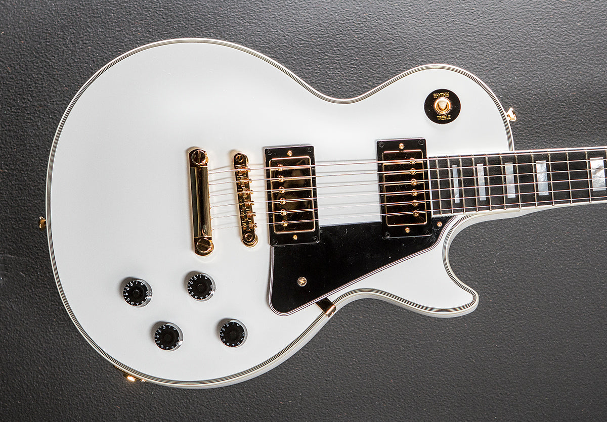 "Inspired by Gibson Custom" Les Paul Custom - Alpine White – Dave's ...