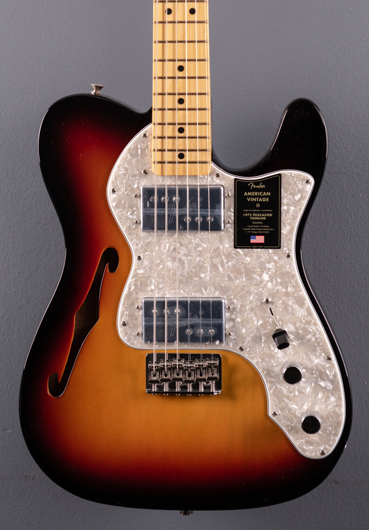 American Vintage II 1972 Telecaster Thinline - 3 Color Sunburst – Dave ...